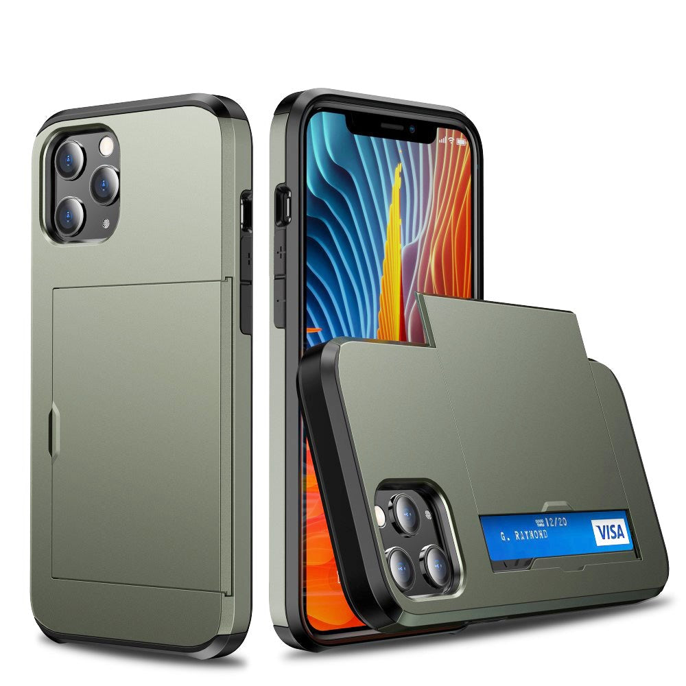 iPhone 12 / 12 Pro Drop Proof Deksel m. Lommebok - Grønn – INCOVER.NO