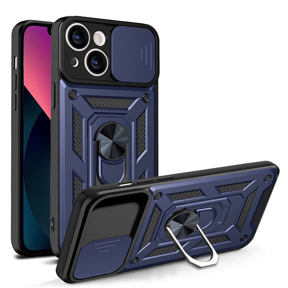 iPhone 13 Bakdeksel med Magnetisk Kickstand Og Cam Slider - Blå ...
