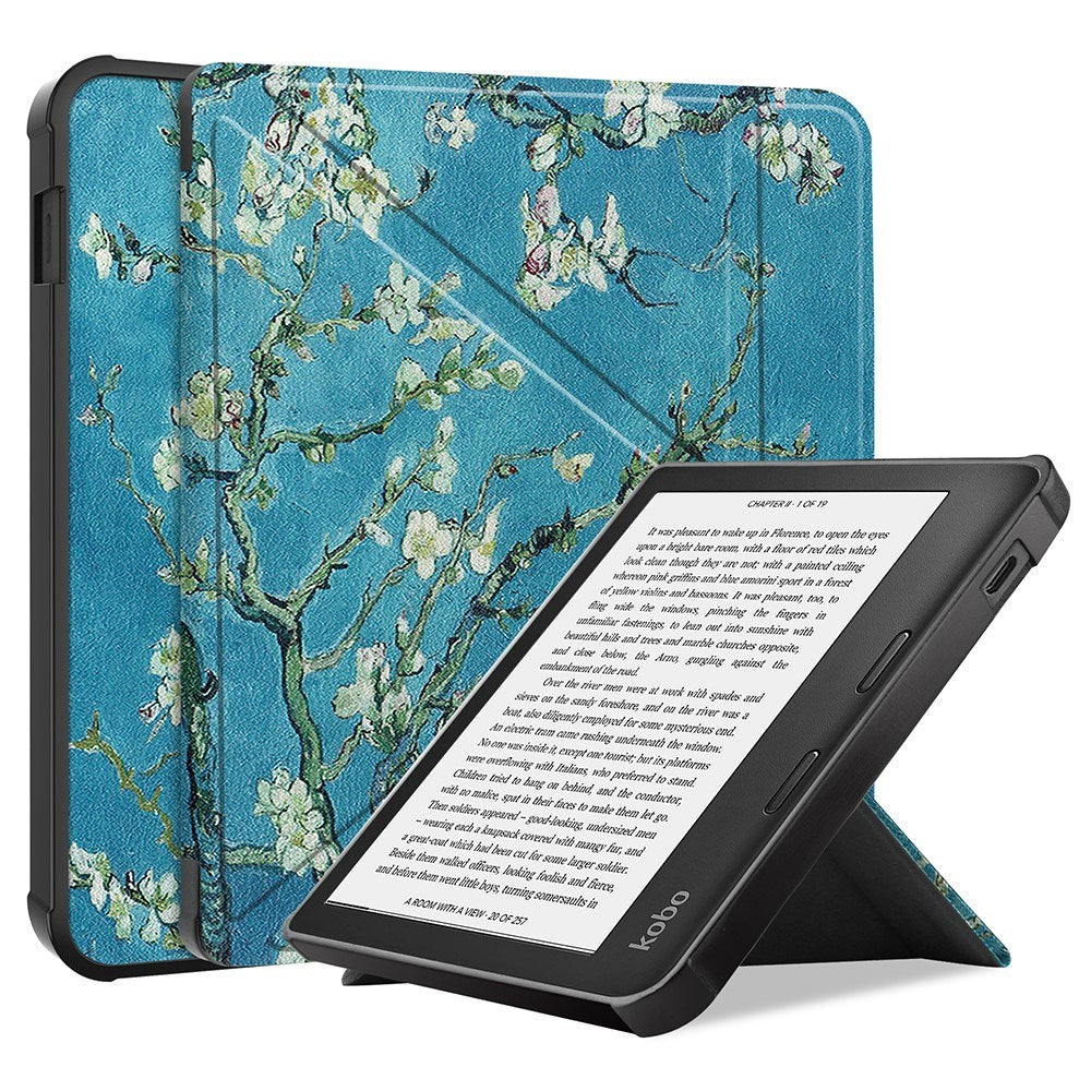 Kobo Libra 2 Origami Kunstskinn Deksel - Blomstergrener – INCOVER.NO