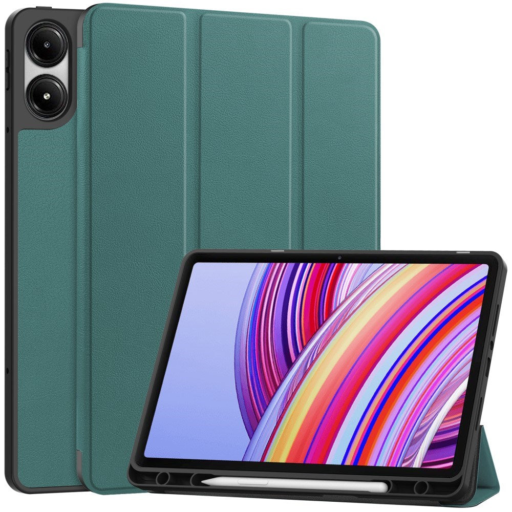 EIDERWOOD Xiaomi Redmi Pad Pro Tri-Fold Kunst Skinn Deksel med Stylus ...
