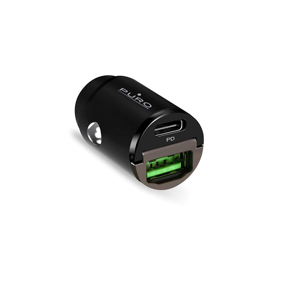 Puro PD 30W Mini Billader med USB-A og USB-C - Svart – INCOVER.NO